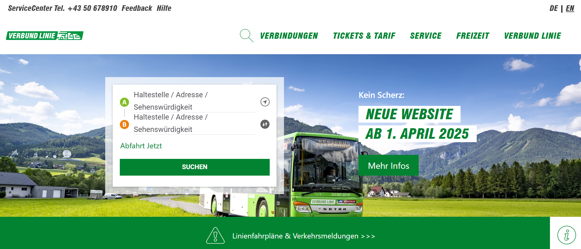 Moderner und übersichtlicher: Neuer Webauftritt für die Verbund Linie ...